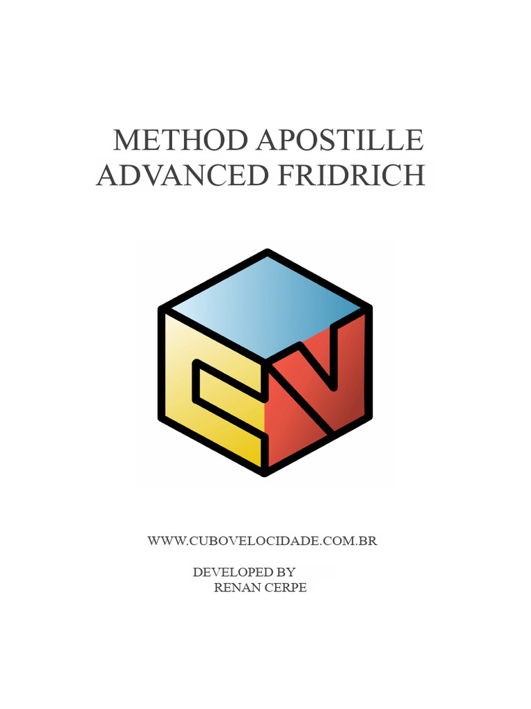 Advanced Magic Cube Fridrich Method Workbook | PDF | Recreational ...