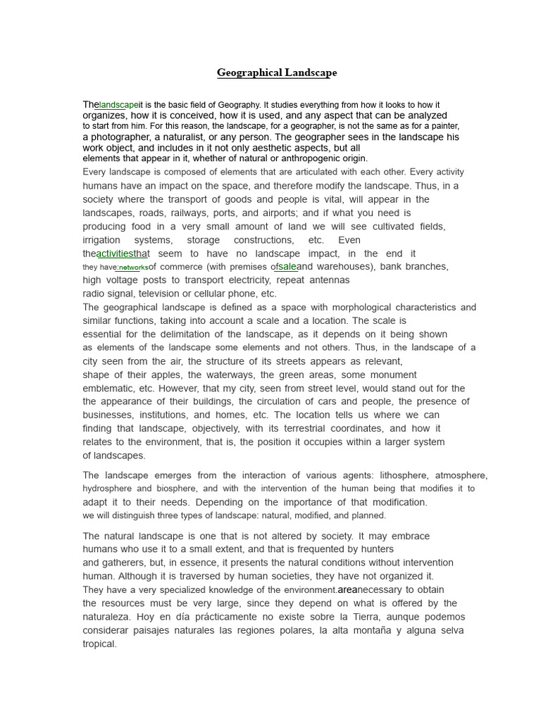 Types of Geographic Landscapes | PDF | Landscape | Natural Environment