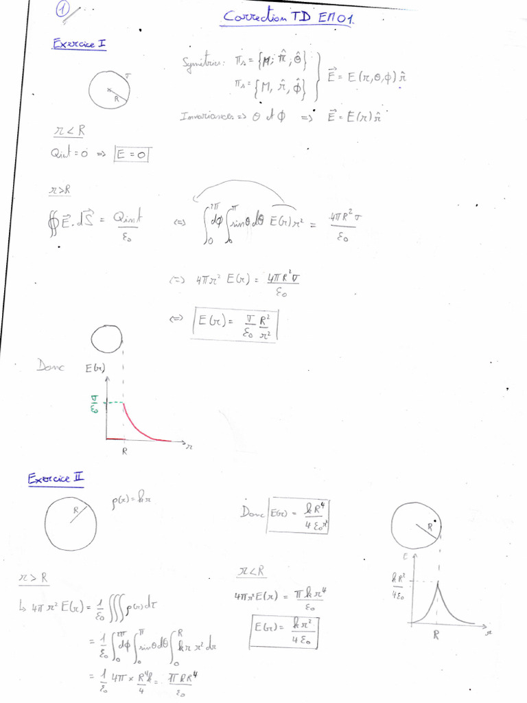 01 - Correction TD EM 01 | PDF