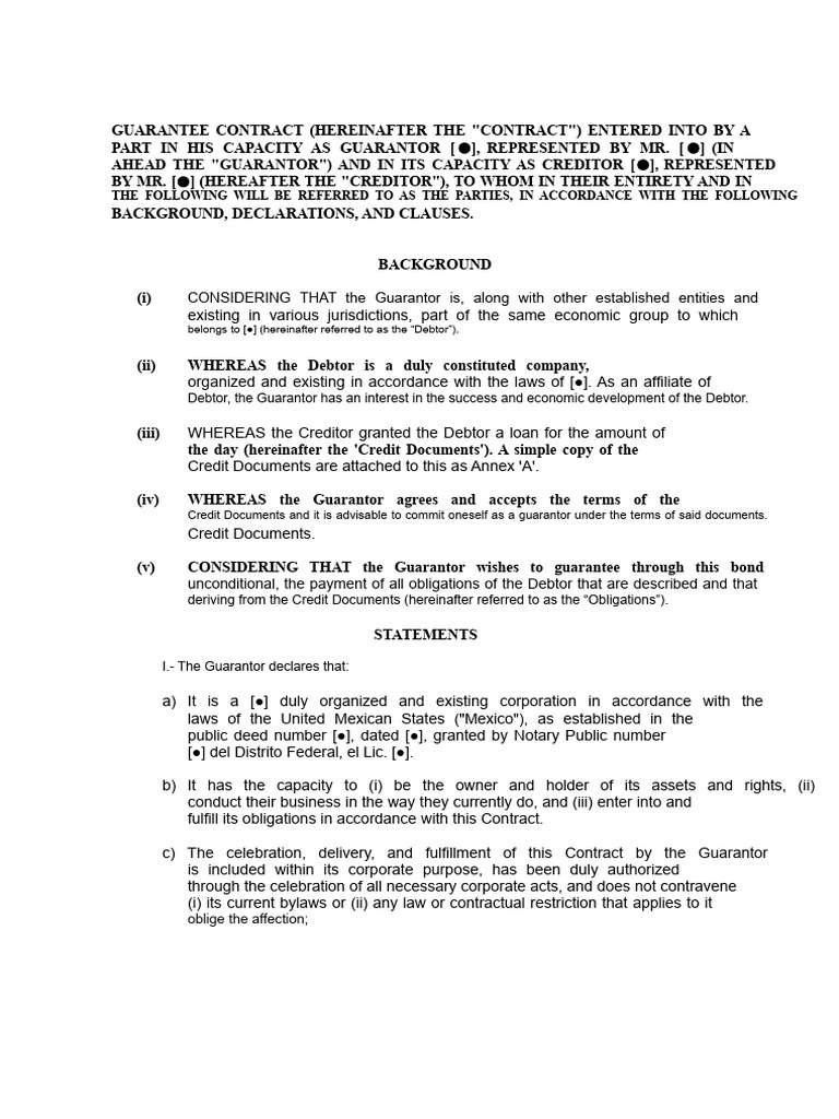 Guarantee Contract for Loan Obligations | PDF | Guarantee | Surety