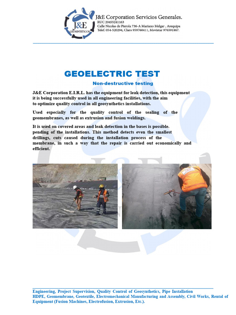 Geoelectric Test Presentation Ok | PDF | Coating | Mechanical Engineering
