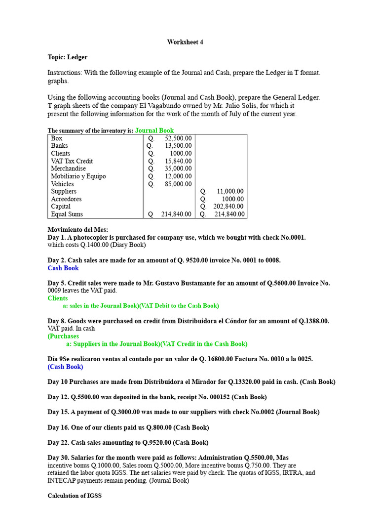 T-Chart Ledger Preparation Guide | PDF | Debits And Credits | Banks