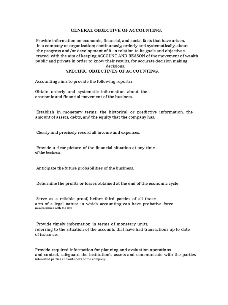 General Objective of Accounting | PDF | Taxes | Income