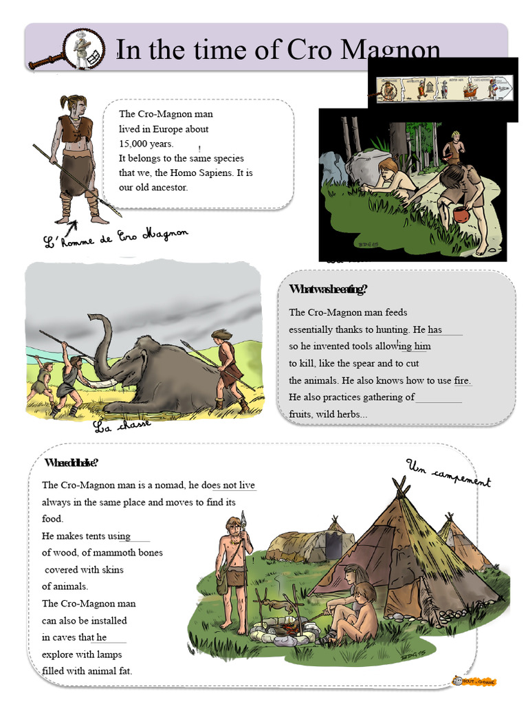 Cro-Magnon - DDM sheet and BDG exercises | PDF | Stone Age | Paleolithic
