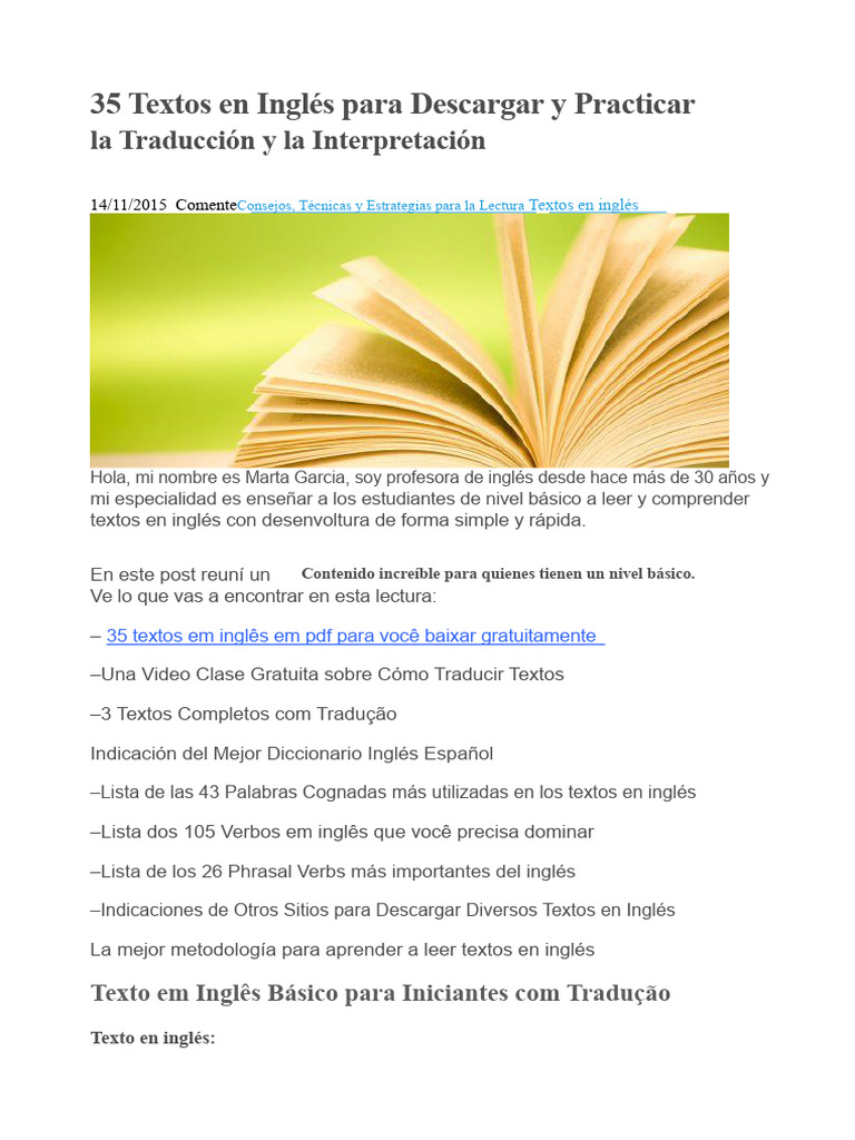 35 Textos en Inglés para Practicar Traducción | PDF | Enfermedades ...