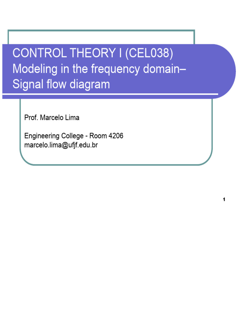 4-Control-I-Signal flow diagram.pdf | PDF | Algorithms | Mathematical ...