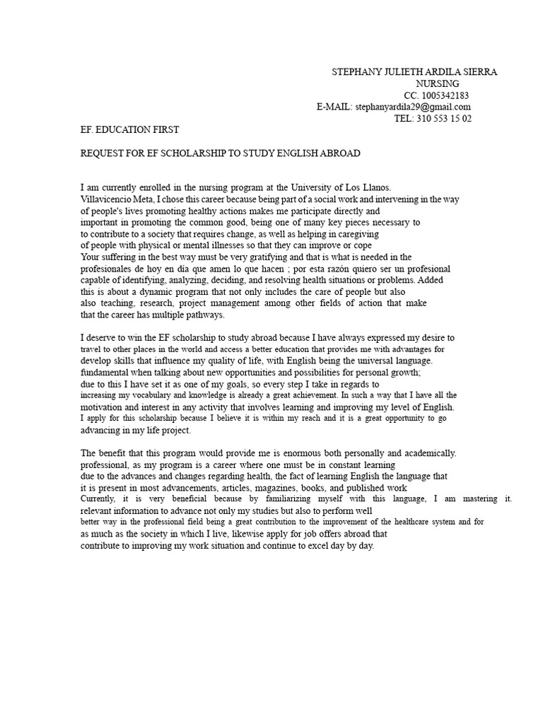 Letter of Motivation | PDF | Cognition | Psychological Concepts