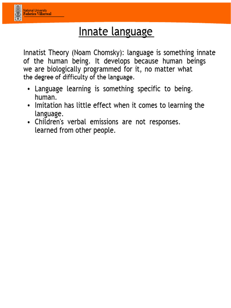 Innate or Acquired Language | PDF