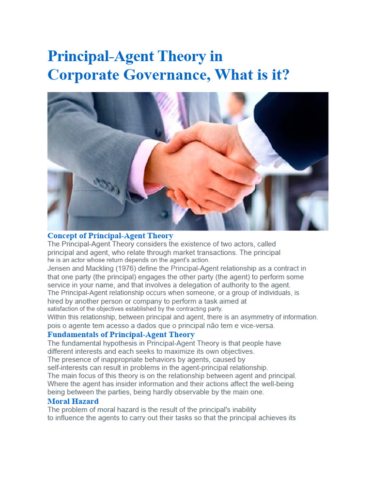 Principal-Agent Theory - Public Administration | PDF | Incentive ...