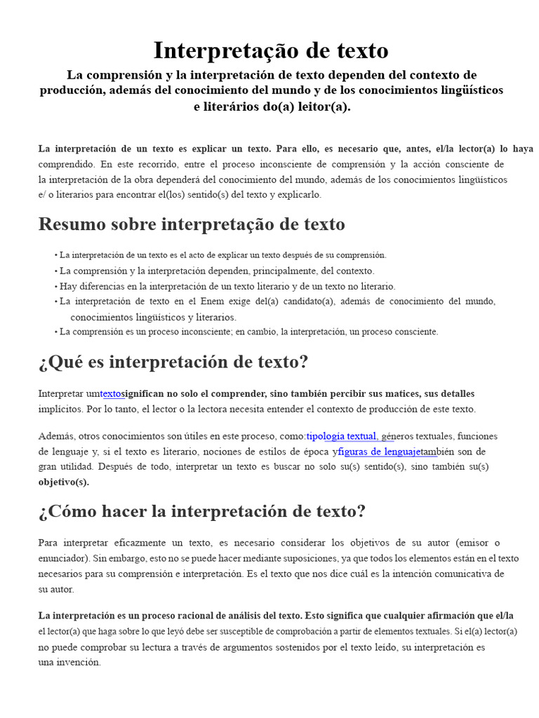 Interpretación de Texto | PDF | Conocimiento | Percepción