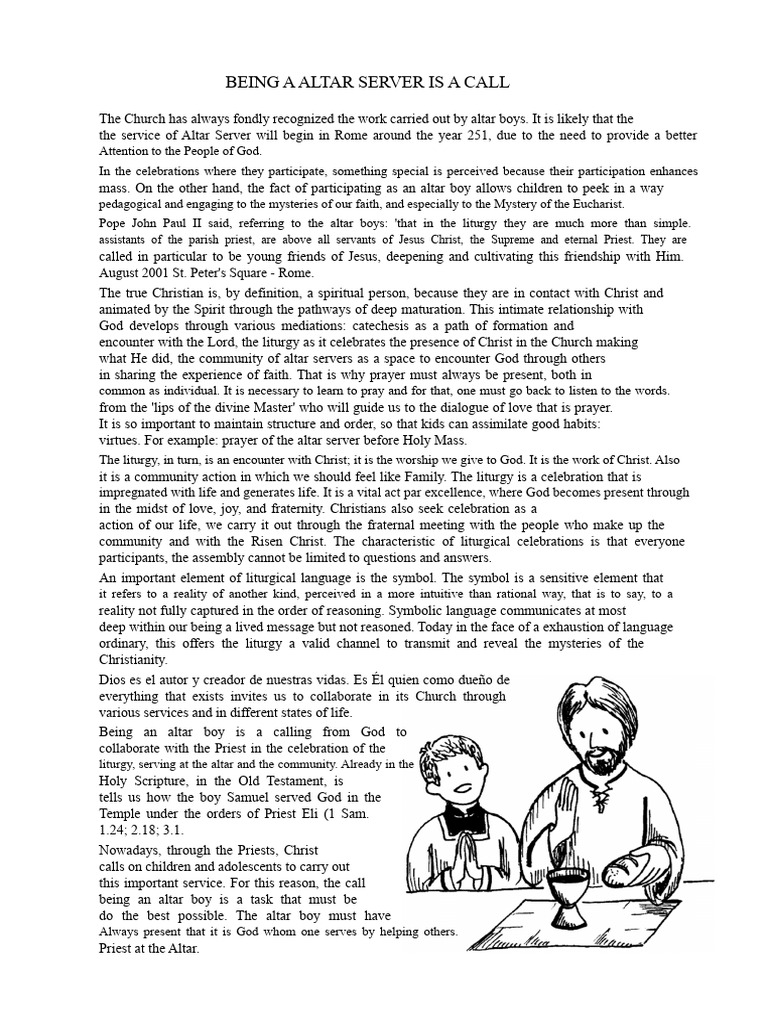 Being An Altar Server Is A Calling | PDF | Altar | Catholic Church