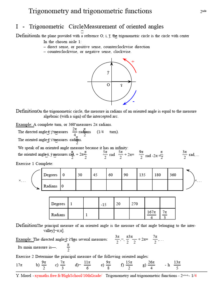 Course 10th Grade Trigonometry | PDF | Trigonometry | Trigonometric ...