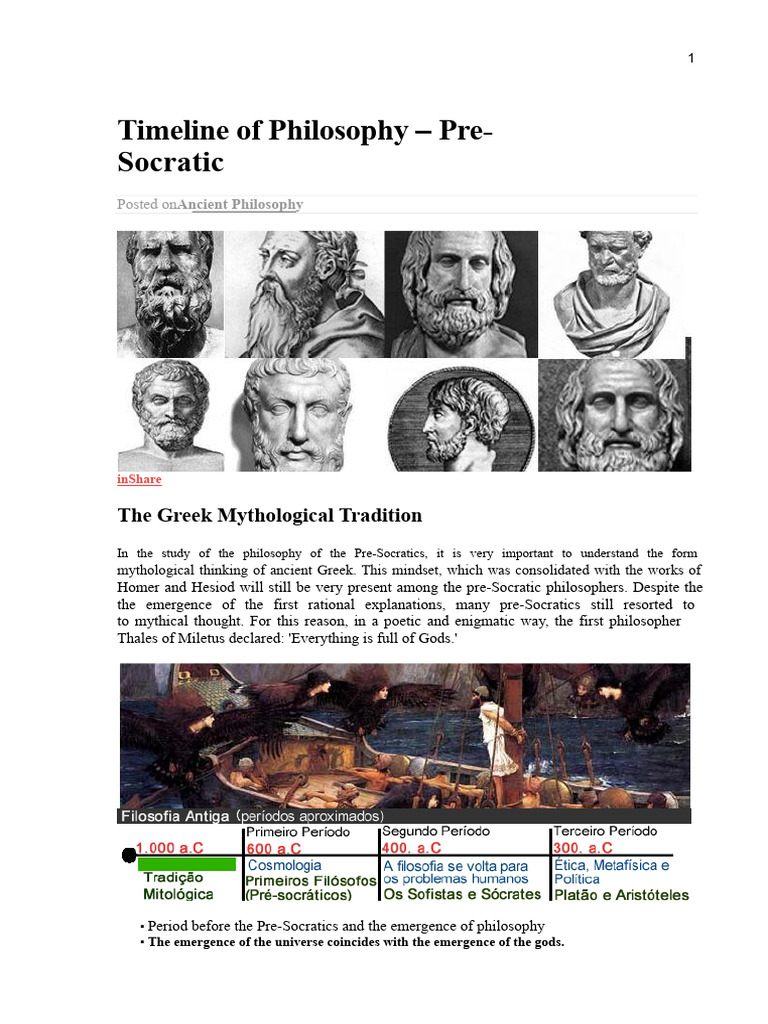 06 Timeline of Philosophy - Pre-Socratics | PDF | Greek Mythology ...
