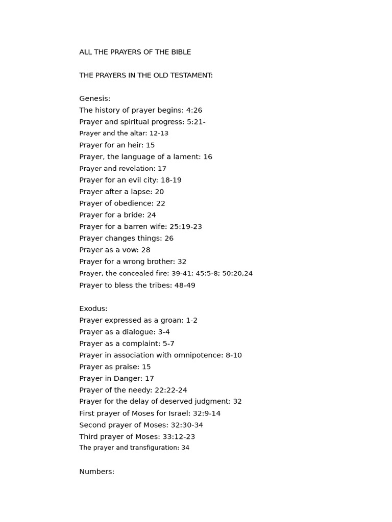 Comprehensive Guide to Biblical Prayers | PDF | Prayer | Confession ...