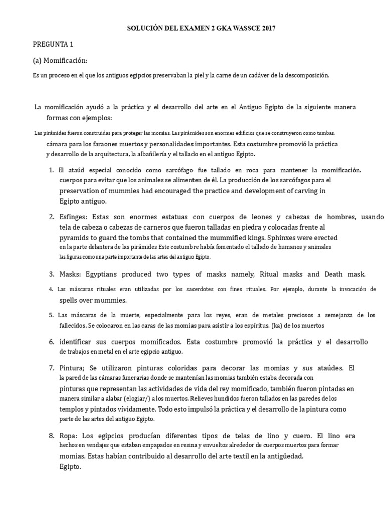 SOLUCIÓN DEL PAPEL 2 DEL WASSCE GKA 2017 | PDF | Antiguo Egipto