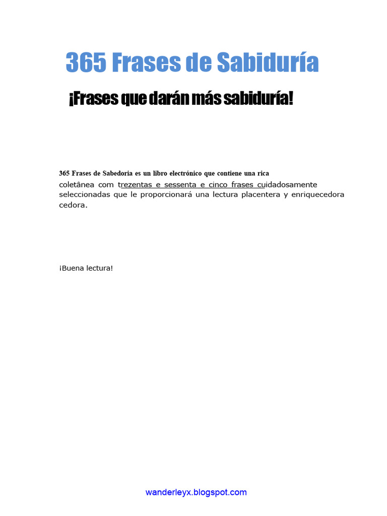 365 Frases de Sabiduría Inspiradoras | PDF | Amor | Sabiduría