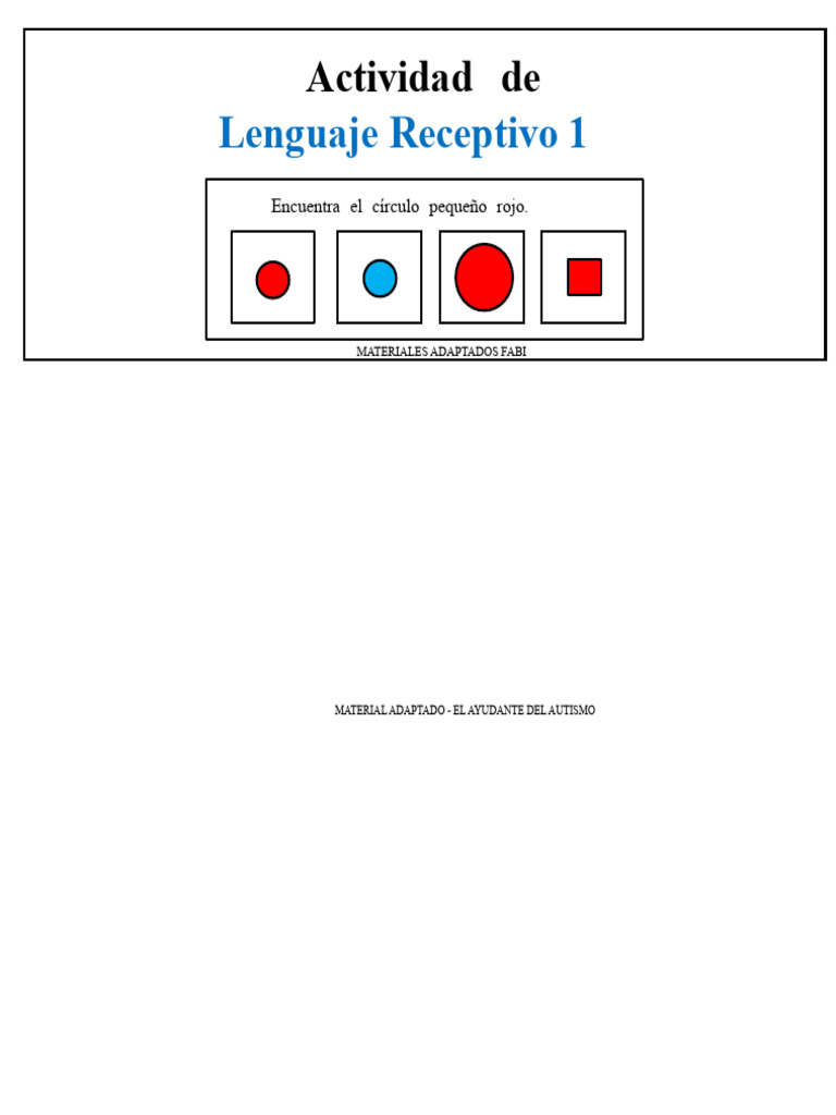 Actividad Lenguaje Receptivo - 1 | PDF
