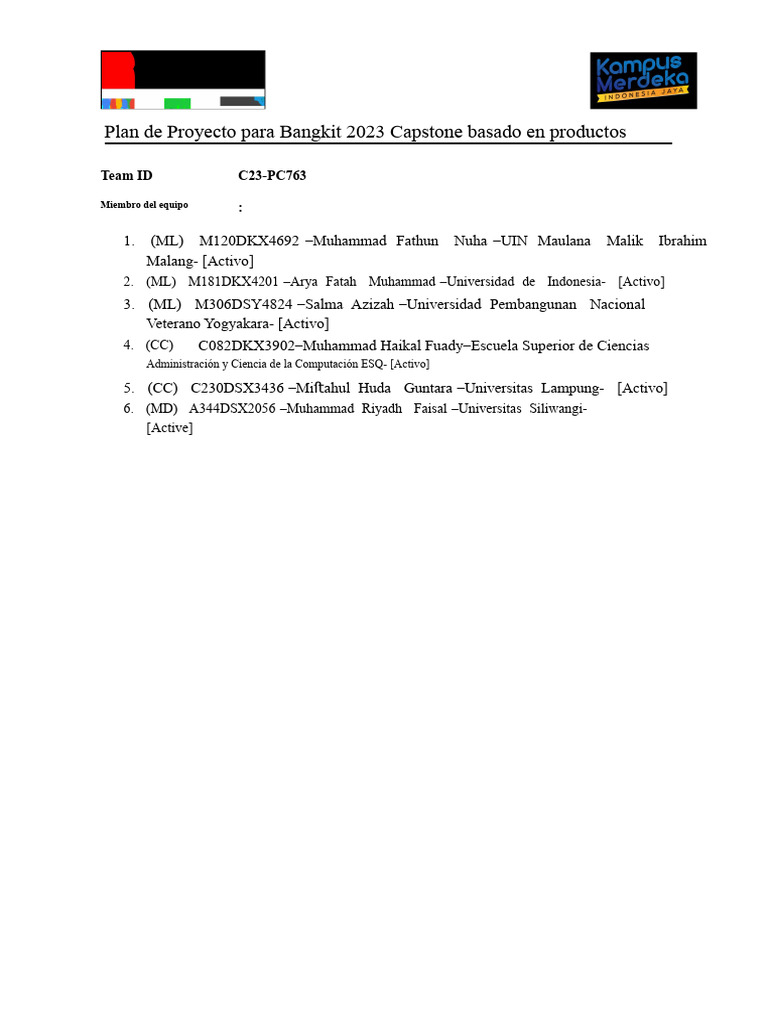 C23-PC763 - Plan de Proyecto para El Capstone Basado en Productos de ...
