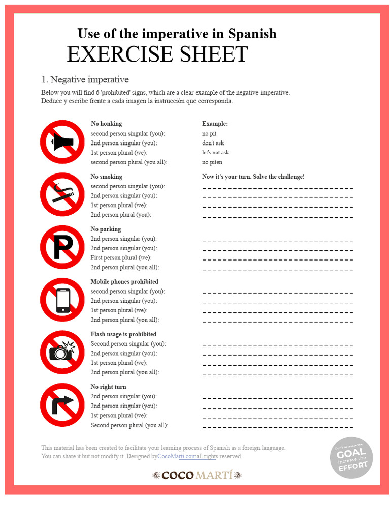 Spanish imperative exercises | PDF | Learning