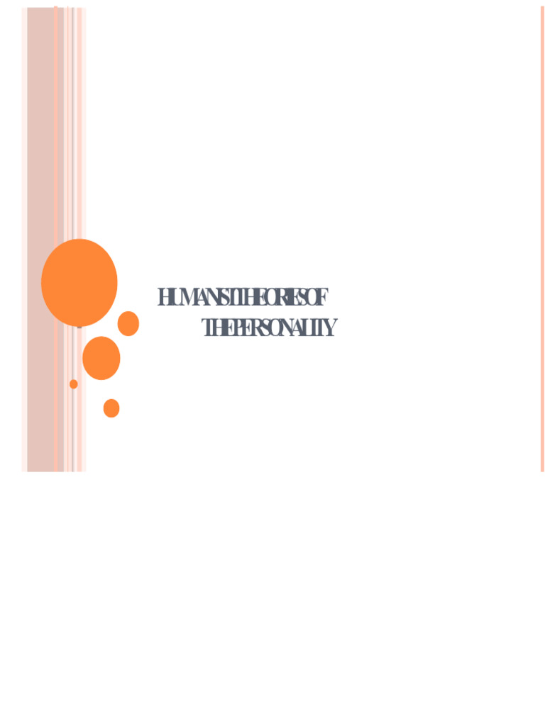 Humanistic Theories of Personality | PDF