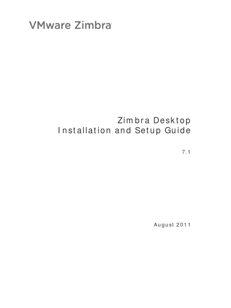 Zimbra Desktop Installation and Setup Guide | PDF | Desktop Environment ...