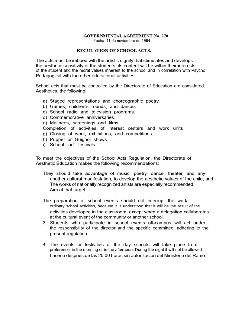 Government Agreements on Education | PDF | Fee
