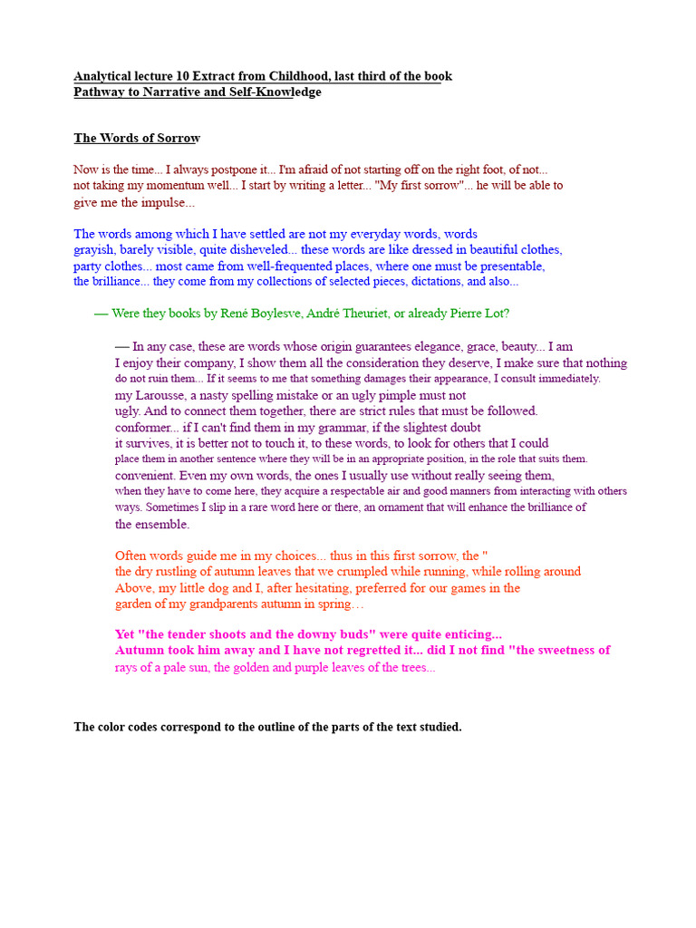Analytical Lecture Text 10 by Nathalie Sarraute | PDF | Linguistics