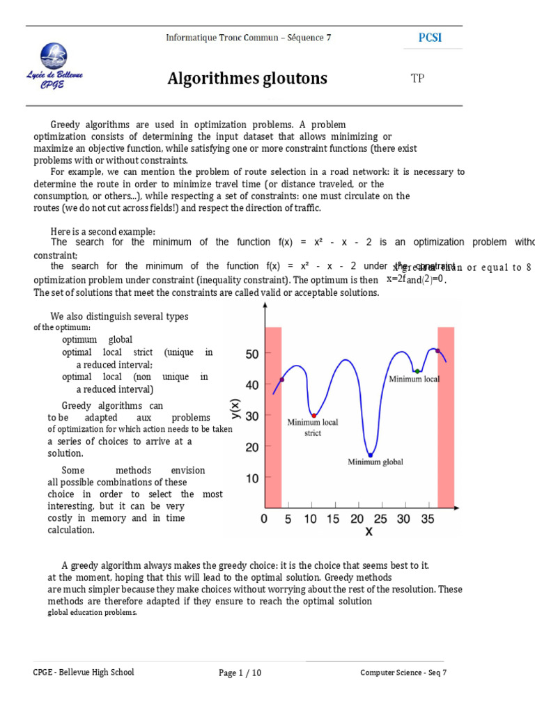 0 TP Greedy Algorithms - Correction | PDF | Mathematical Optimization ...