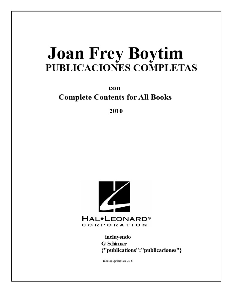 Lista de Libros de Repertorio Boytim | PDF