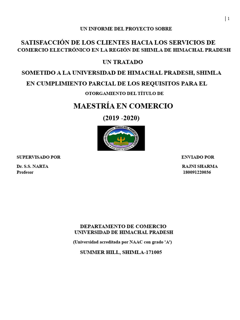 UN INFORME DE PROYECTO mcom final 2 | PDF | Las compras en línea | Comercio electrónico