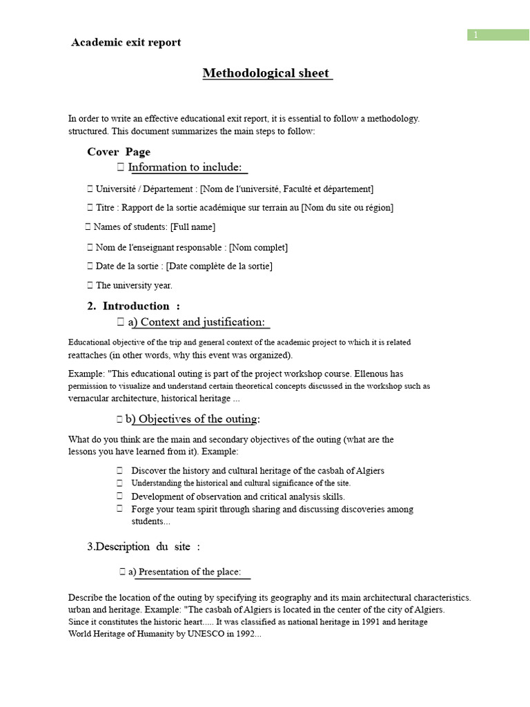 Draft a Departure Report | PDF | Methodology | Science