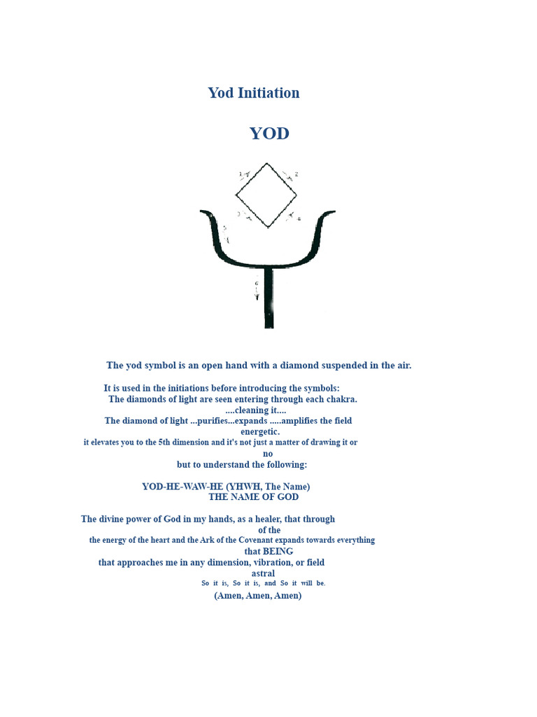 Yod Initiation For Masters | PDF | Tetragrammaton | Esotericism