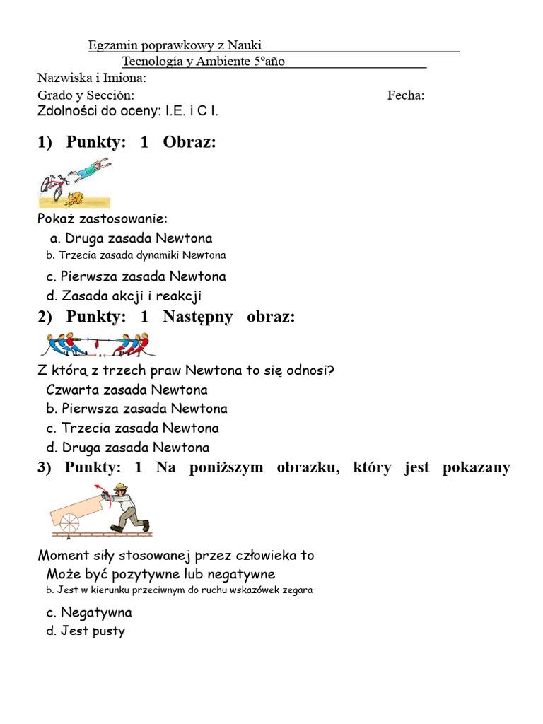 Teoretyczny Egzamin Z Rekonstrukcji Statyki I - II - Maszyny Proste | PDF