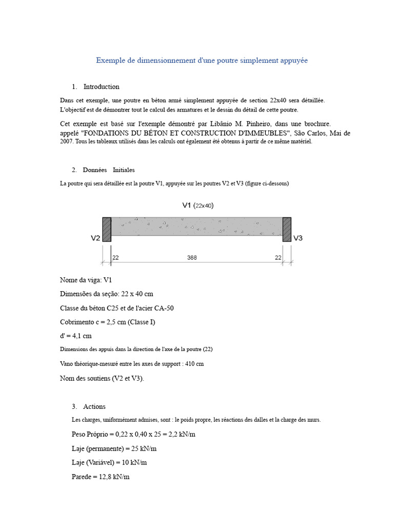 Dimensionnement d'une poutre en béton armé | PDF | Béton armé | Matériaux