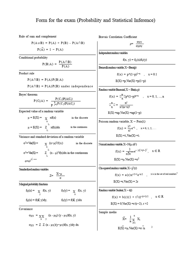Inference Form | PDF | Variance | Statistical Theory