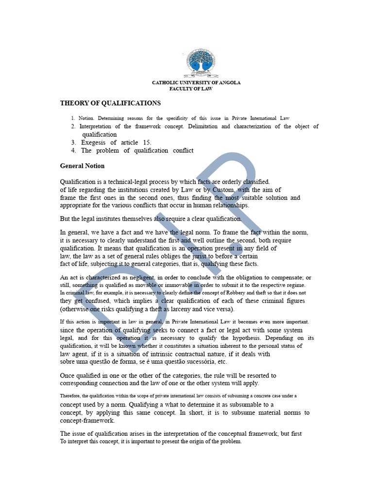 Private International Law Qualifications | PDF | Marriage ...