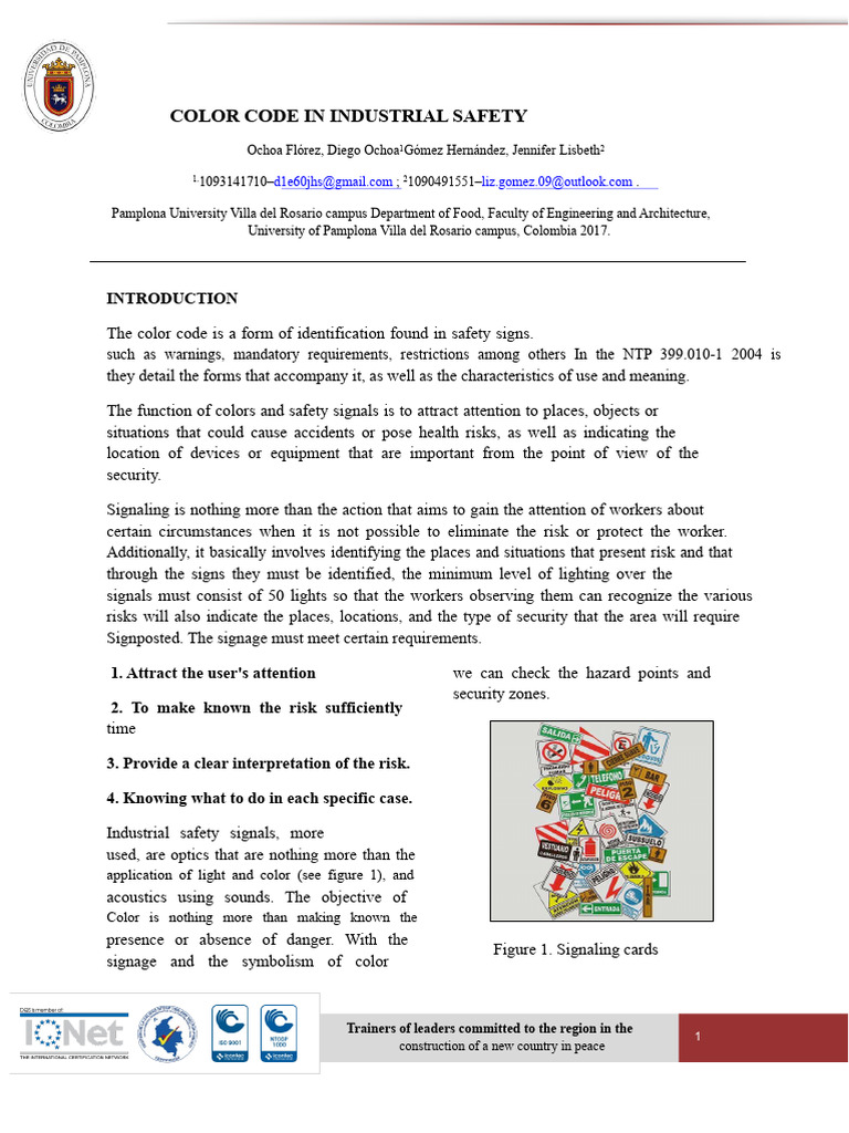 Color Code in Industrial Safety | PDF | Occupational Safety And Health ...