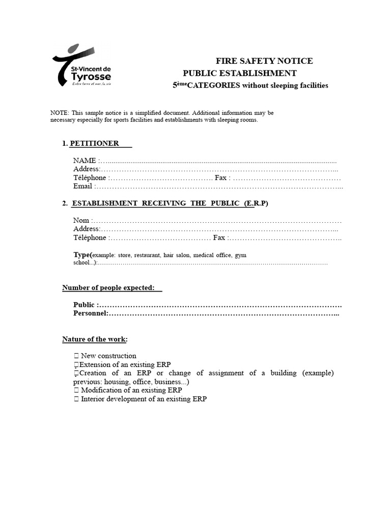 Fire Safety Notice for Public Establishments | PDF | Building ...