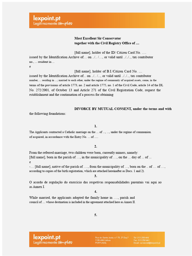 Mutual Consent Divorce Application Form | PDF | Divorce | Justice