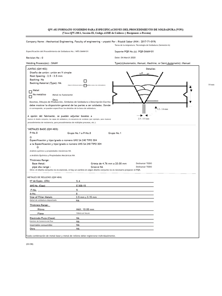 WPS y WPQR (sección IX de ASME) | PDF | Soldadura | Construcción