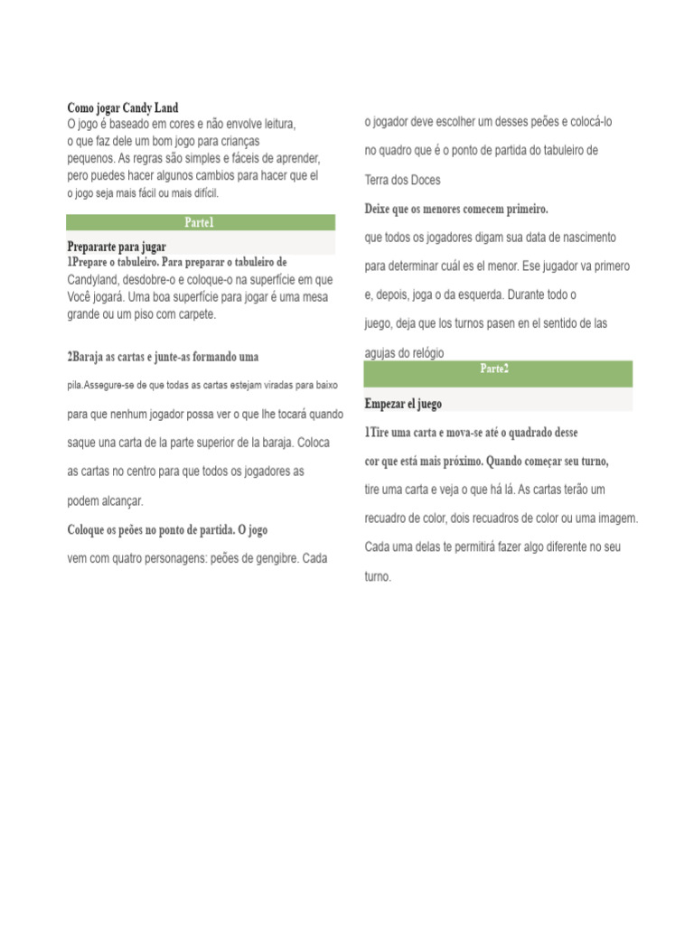 Como Jogar Candy Land | PDF