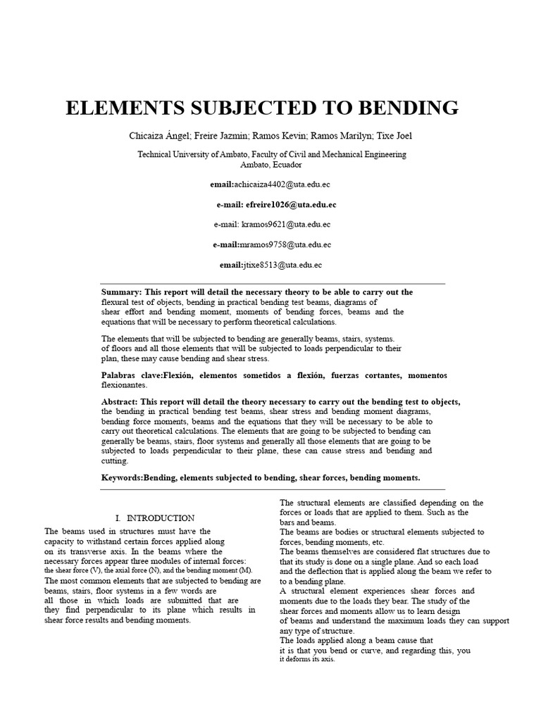 Bending Theory and Structural Elements | PDF | Bending | Beam (Structure)