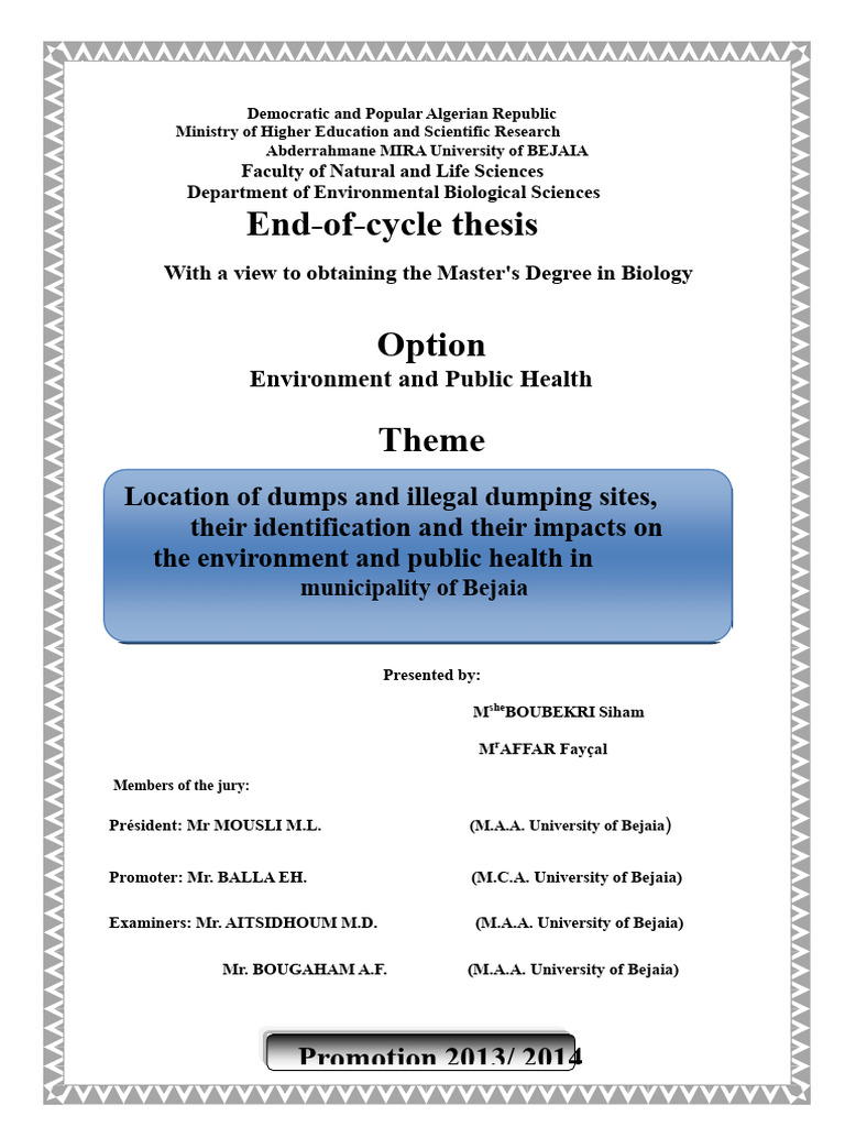 Location of landfills and illegal dumps, their identification and their impacts on the ...