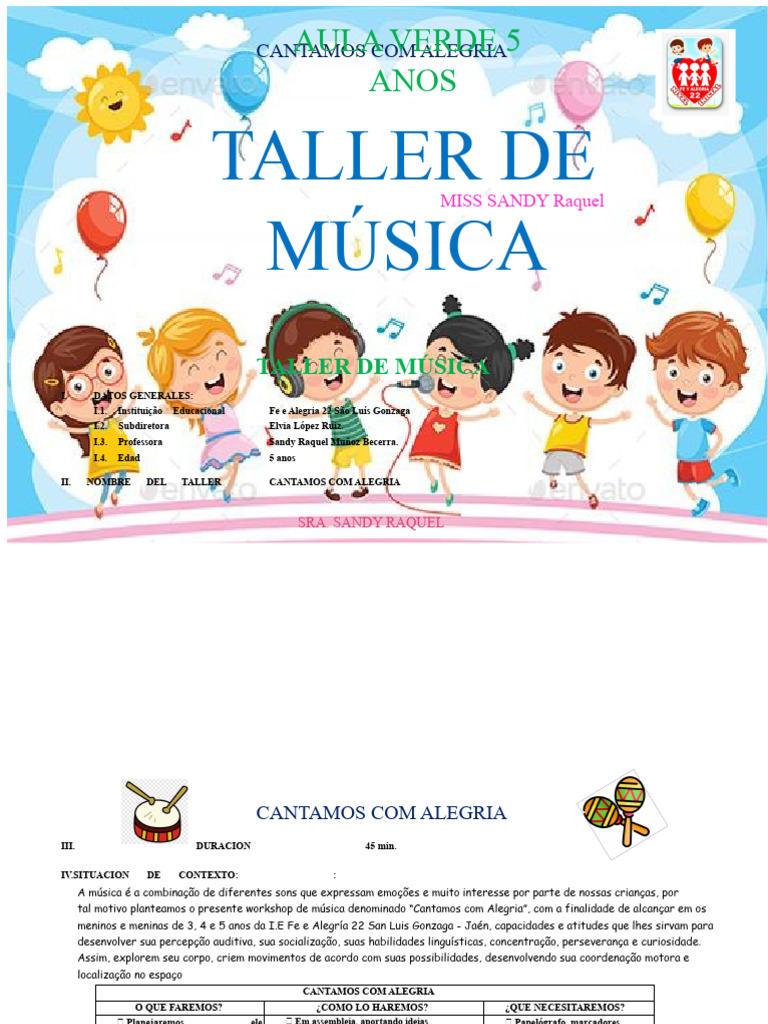 Oficina de Música Miss Sandy Raquel | PDF | Som