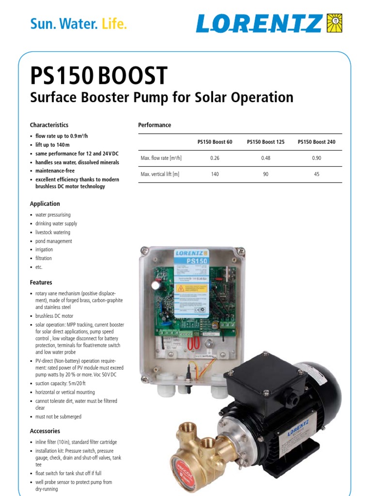 Lorentz PS150 Boost | PDF | Pump | Turbocharger