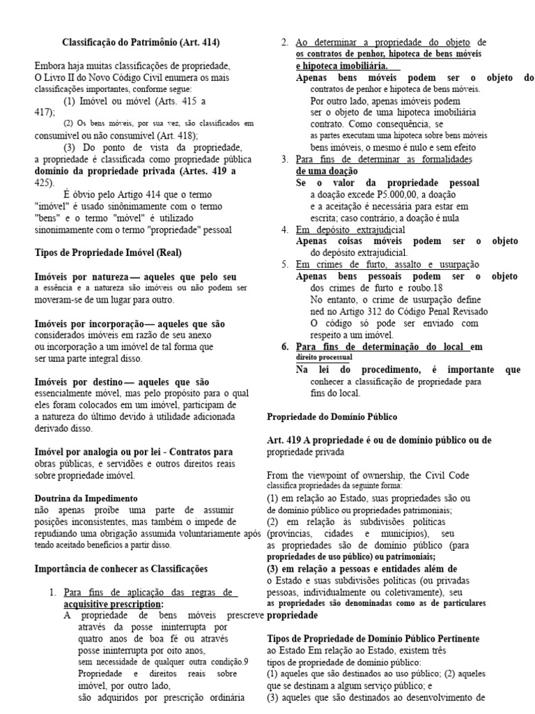 Classificação de Propriedade | PDF | Propriedade privada | Estatuto de ...
