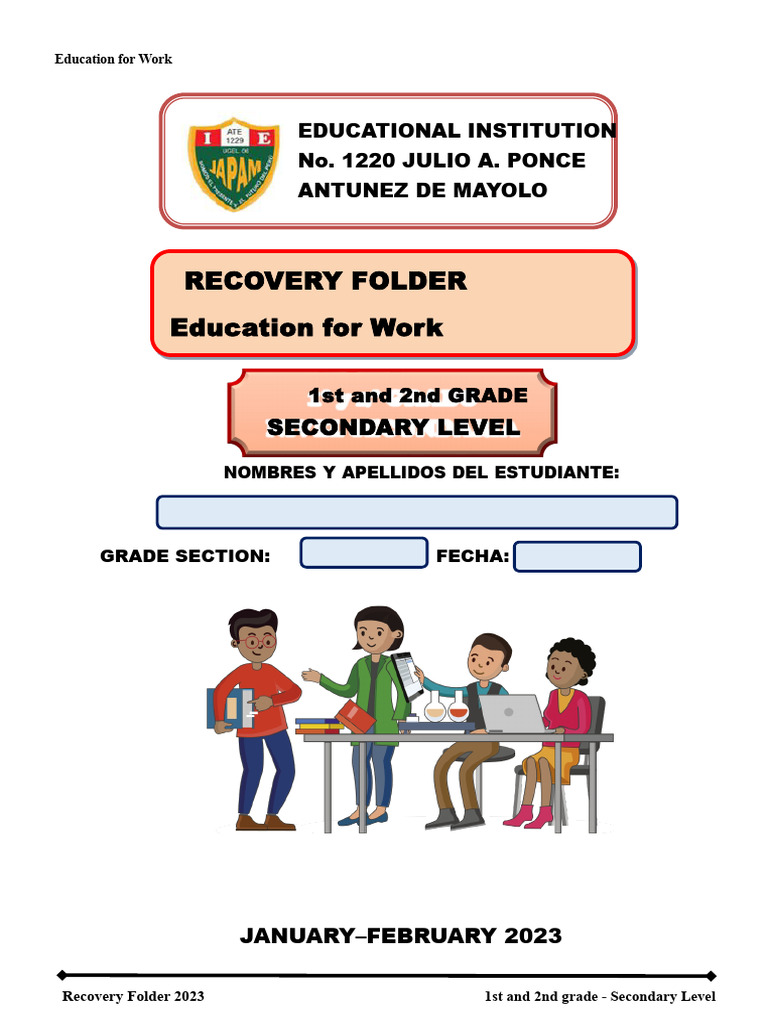 RECOVERY FOLDER 1st-2nd EPT | PDF | Design Thinking | Thought