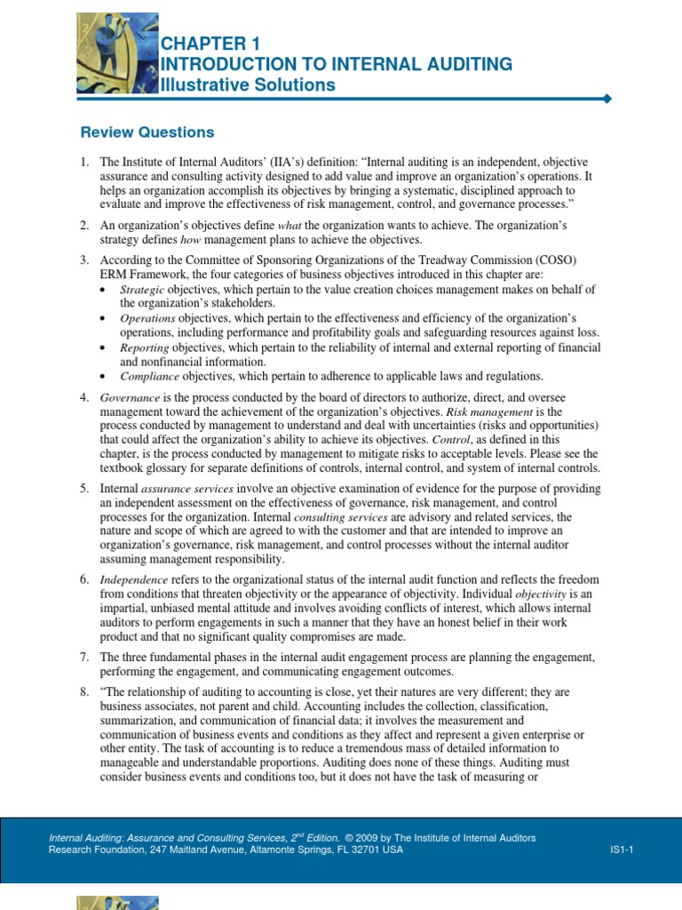 Chapter 1 Illustrative Solutions | PDF | Internal Audit | Internal Control