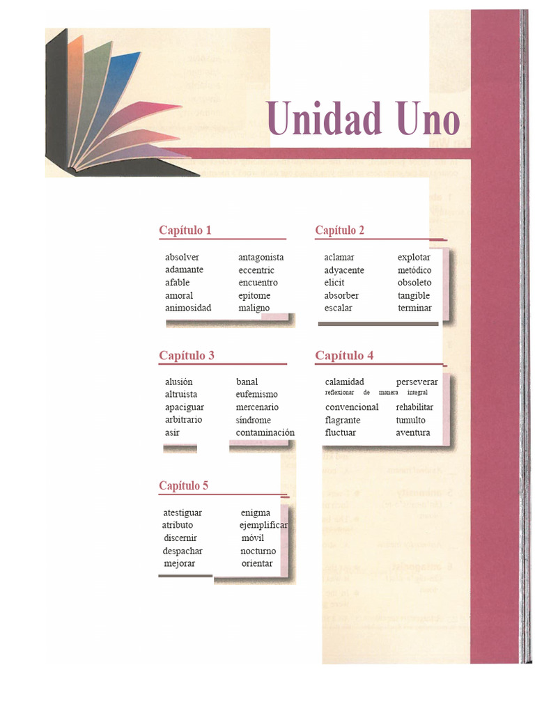 Mejorando El Vocabulario Unidad 1 | PDF