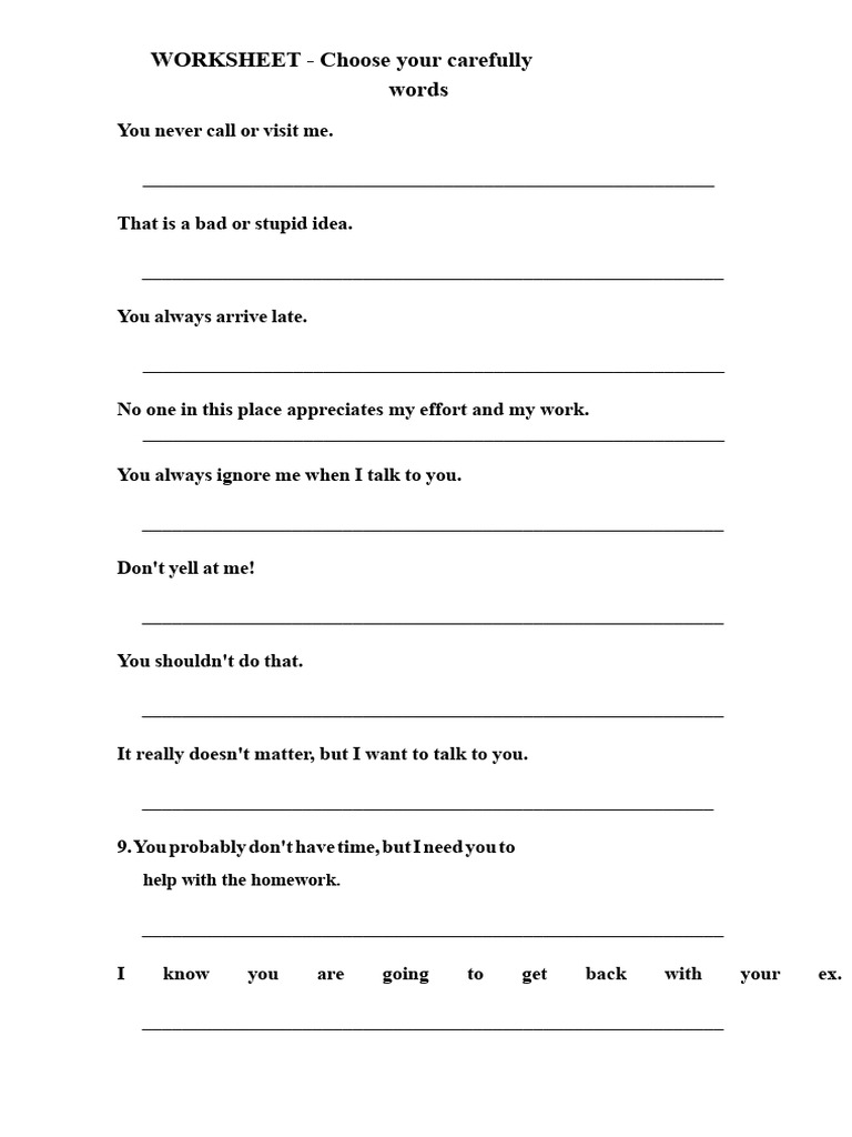 Effective Communication Worksheet | PDF